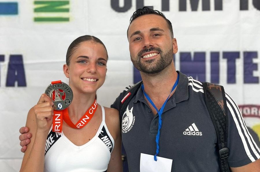 Caterina Viacava della Pro Recco Karate medaglia d'argento alla Turin Cup