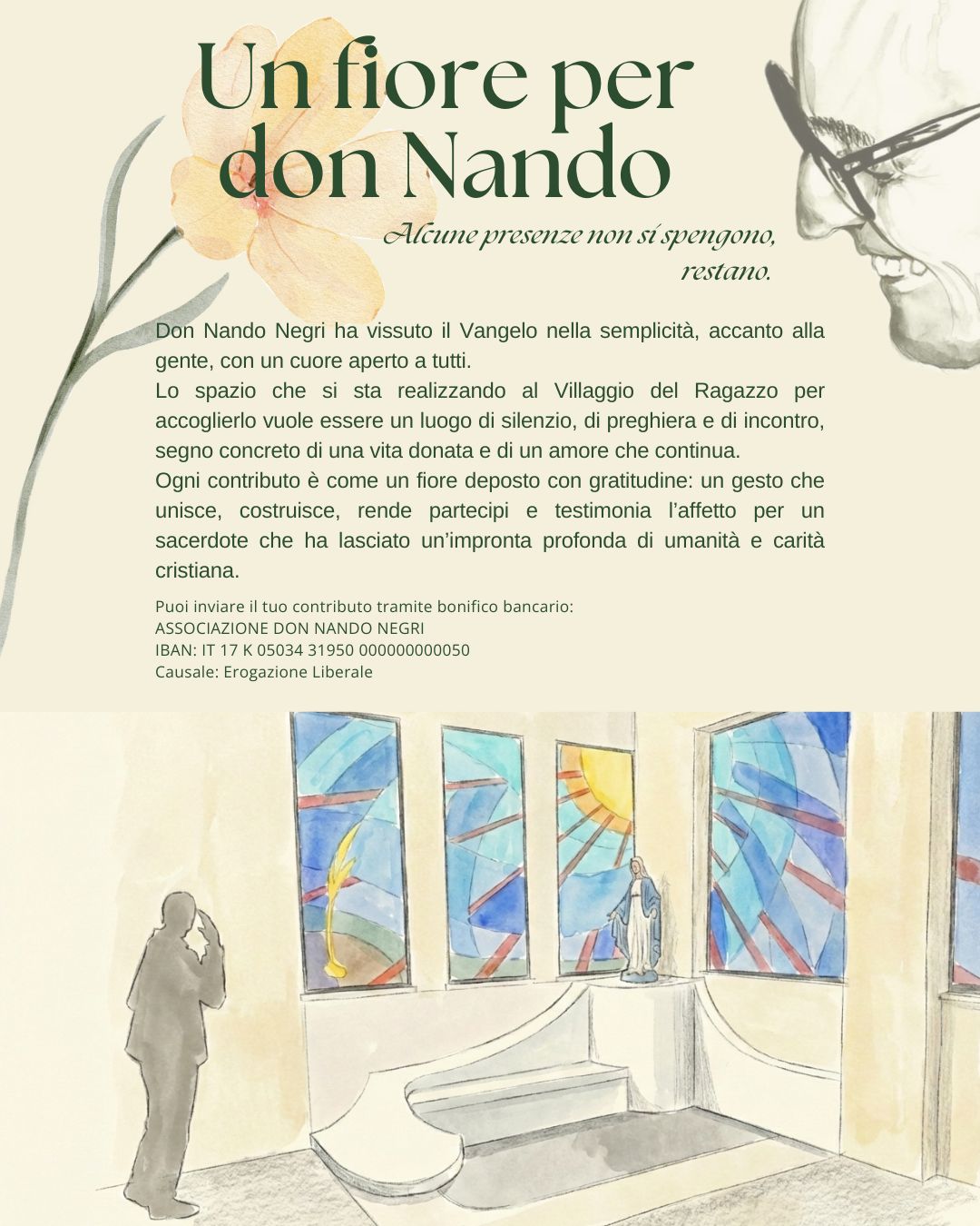 Il Villaggio del Ragazzo lancia l’iniziativa: “Un fiore per Don Nando”